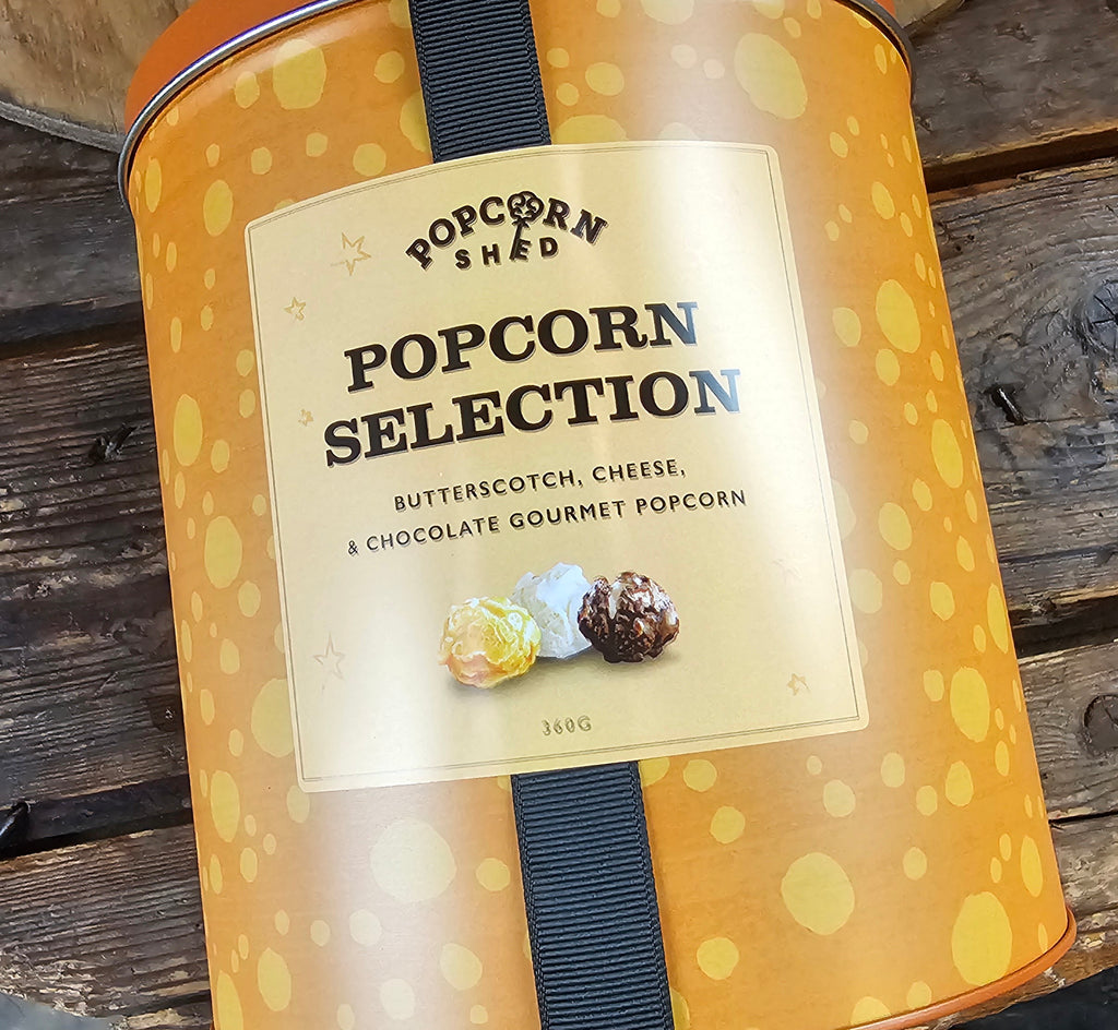 Popcorn Selection Tin 400g by Popcorn Shed – Cheeky Vape Co.